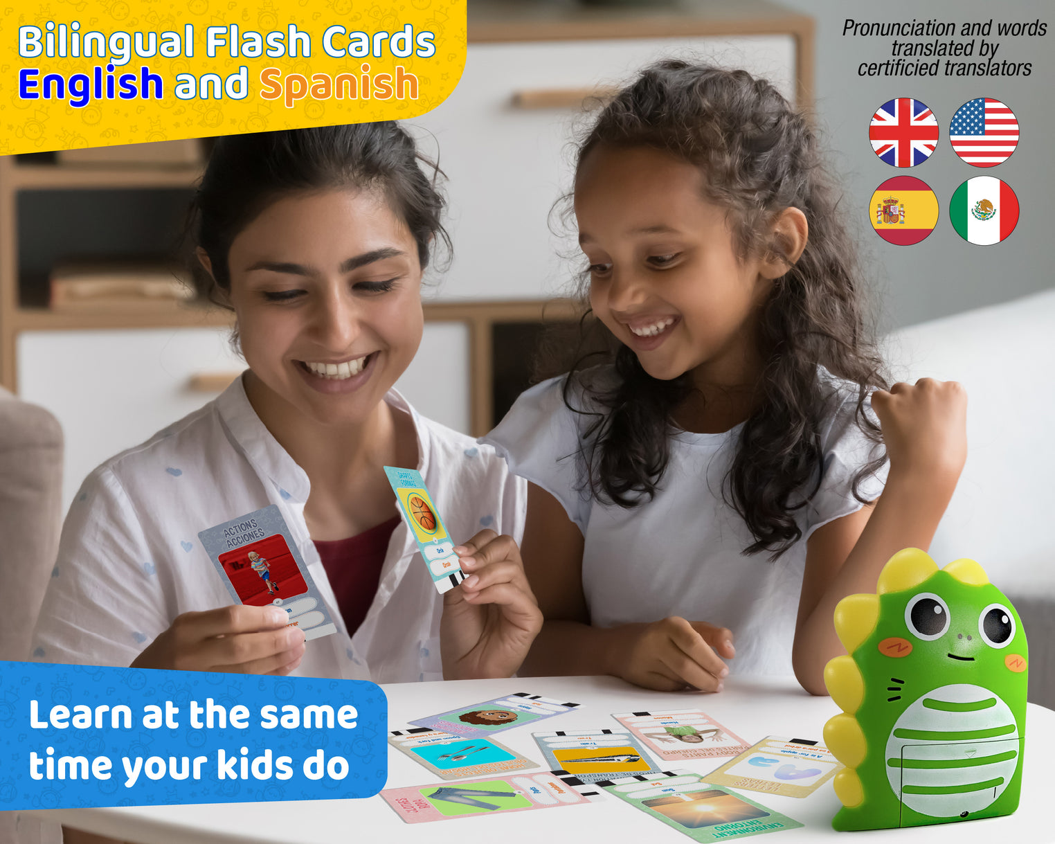 English & Spanish Flash Cards for Kids - Bilingual Flash Cards – Gufino ...