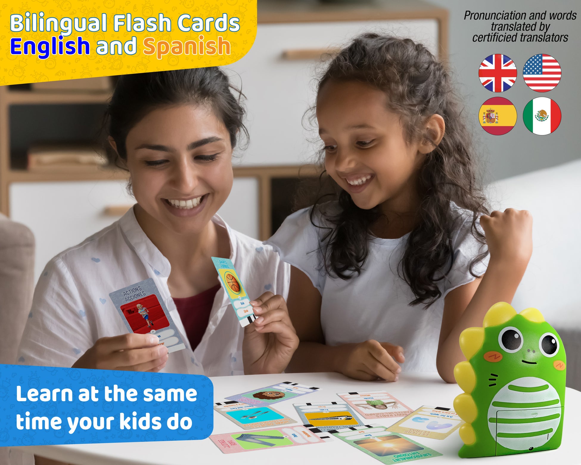 English & Spanish Flash Cards for Kids - Bilingual Flash Cards – Gufino ...