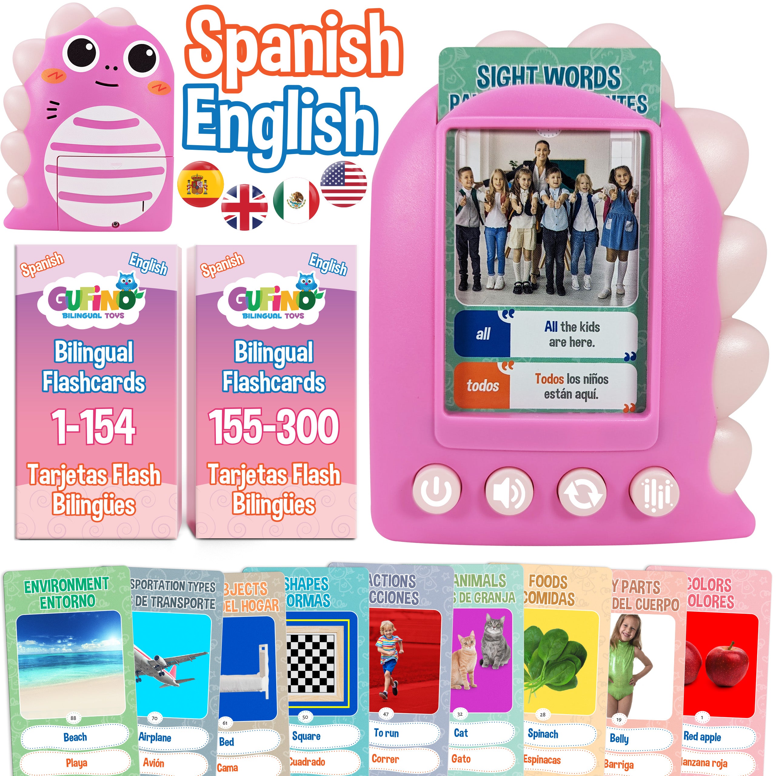 Bilingual Talking Flash Cards for Toddlers - Bilingual – Gufino ...