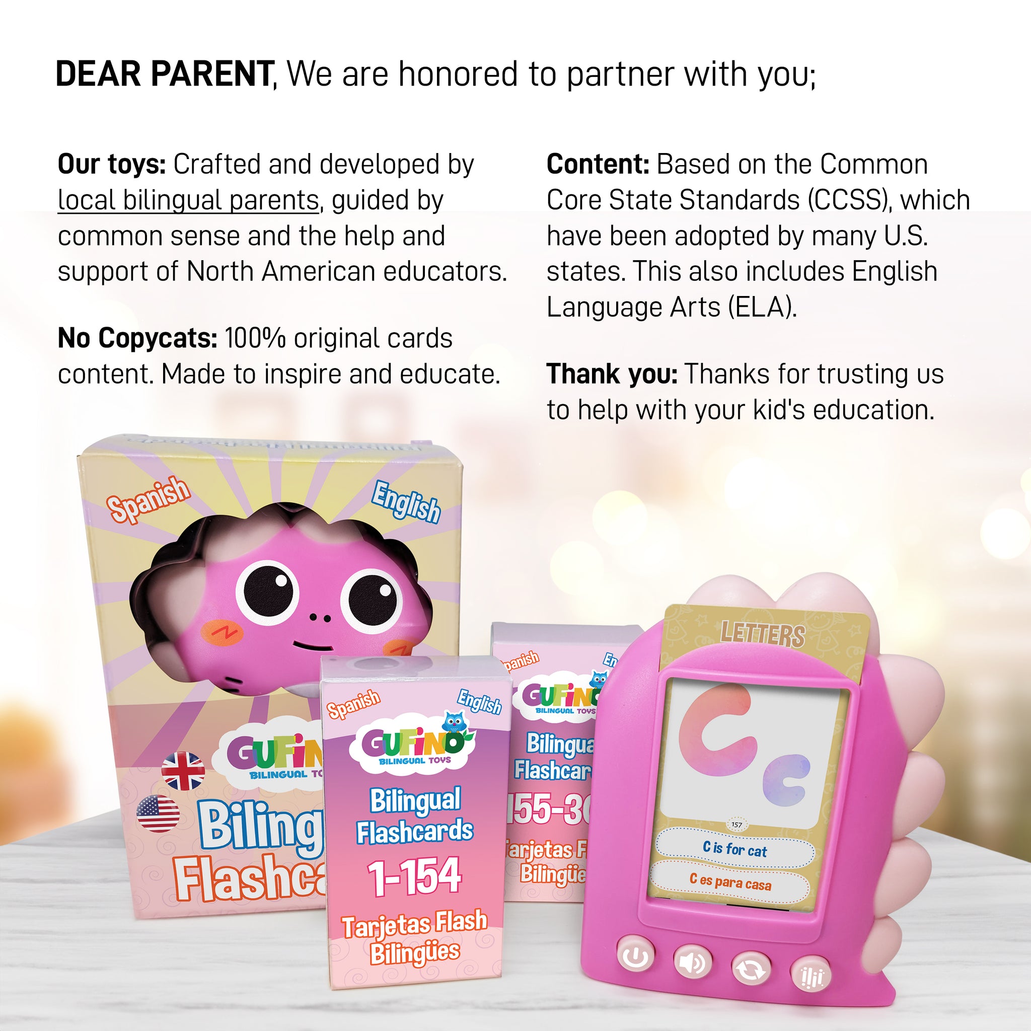 Bilingual Talking Flash Cards for Toddlers - Bilingual – Gufino ...