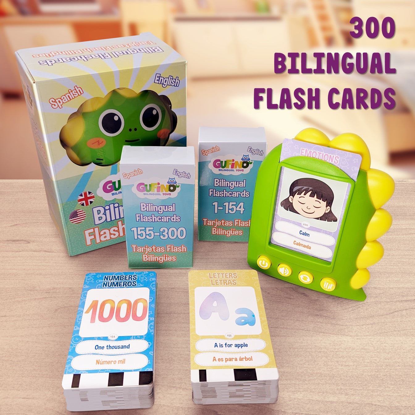 English & Spanish Flash Cards for Kids - Bilingual Flash Cards – Gufino ...